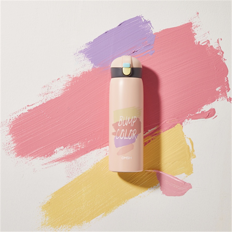 CMSH แก้วเก็บความเย็น 520ml กระบอกน้ำเก็บความร้อนความเย็น ลายกราฟฟิตี้ รุ่นยกดื่ม ขวดน้ำน่ารัก ...