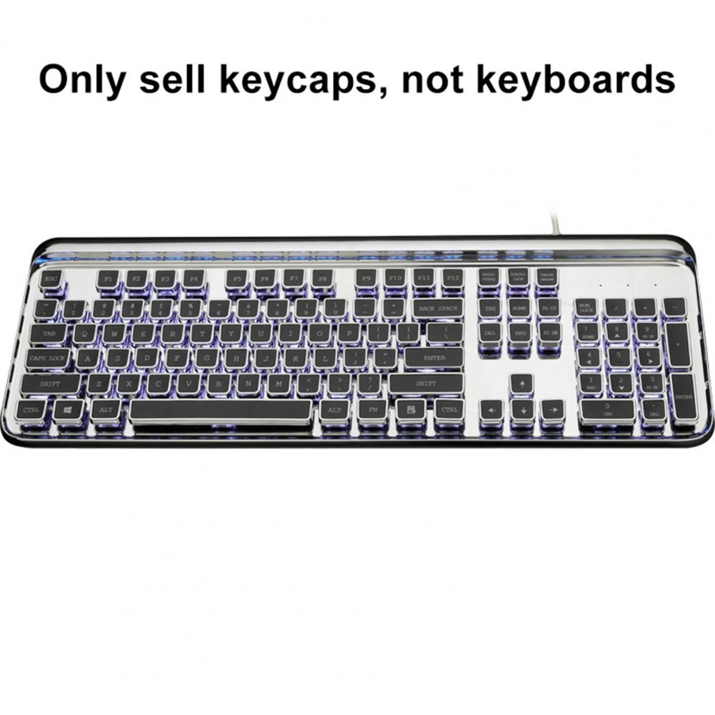 104 Keys Electroplating Punk Backlight Key Caps Glow Retro Transparent ...