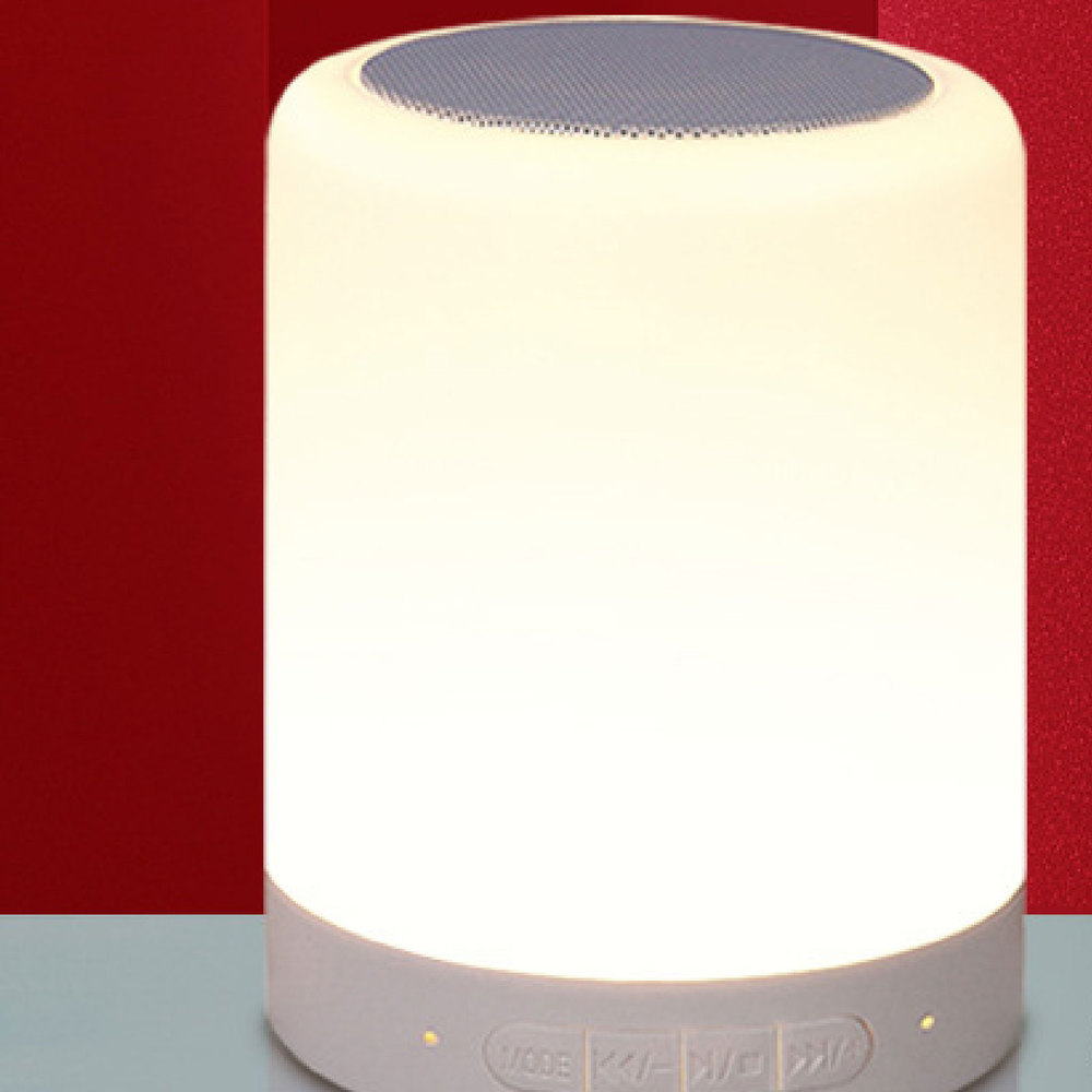 Household Portable Smart Control Night LED Light Mini Speakerwhite ...