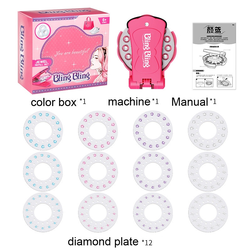 180 Gems Kit Bling Deluxe Set Toy Makeup Play Glass Crystal Rhinestone ...