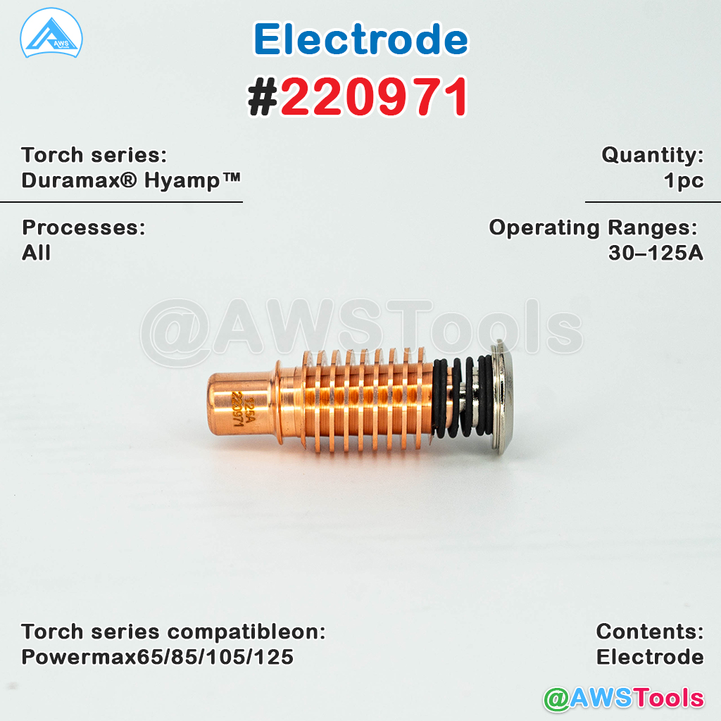 220971 สำหรับ Hypertherm Powermax 30-125A Electrode อะไหล่พลาสม่า ...