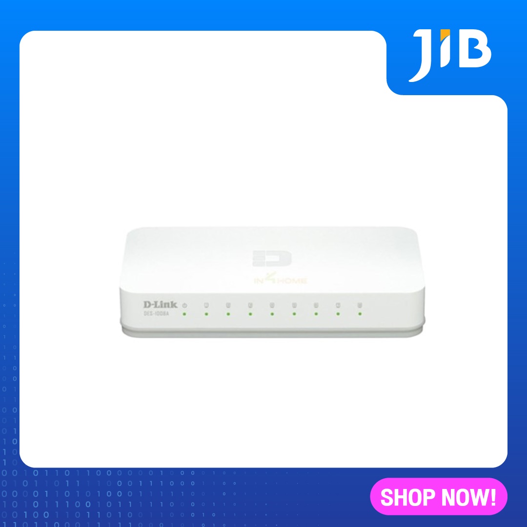 D-Link Fast Ethernet Switch 8 Port 10/100 Mbps DES-1008A - ssp office ...