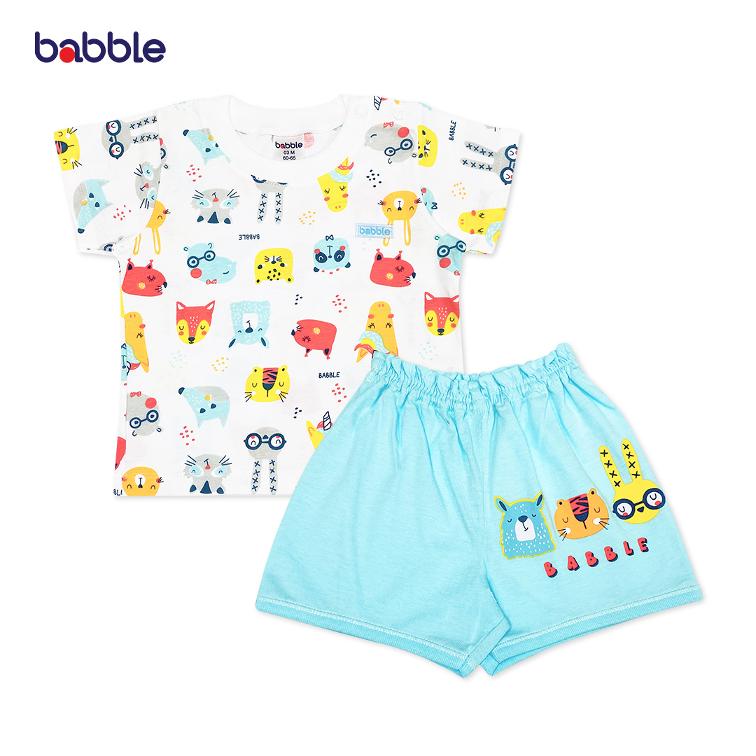 [คูปอง15%] BABBLE ชุดเด็ก ชุดไปเที่ยวเด็ก แบบแขนสั้นขาสั้น (6 ลายให้ ...