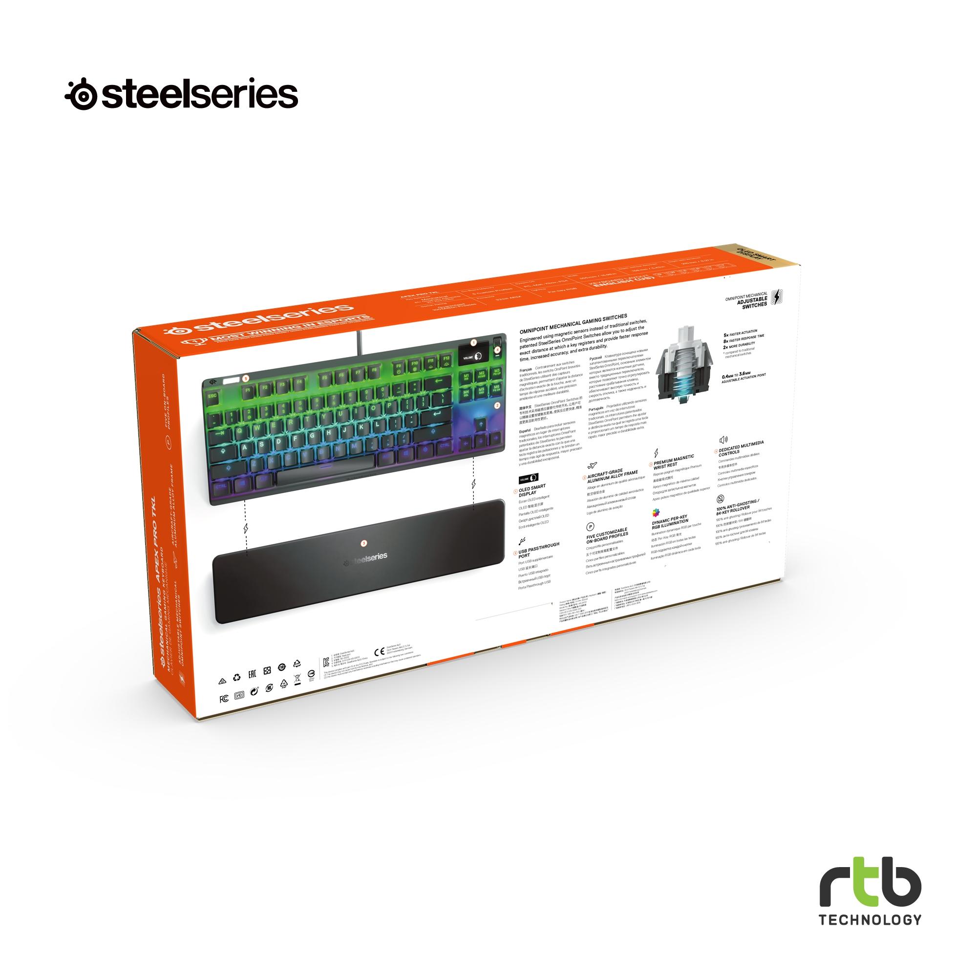 SteelSeries คีย์บอร์ดเกมมิ่ง RGB รุ่น Apex Pro TKL - RTB - ThaiPick