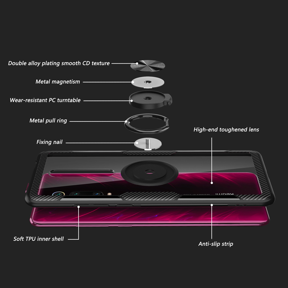 Xiaomi Redmi K20/K20 Pro/Mi 9T/9T Pro Case,EabHulie Carbon Fiber Design Clear Crystal Case with ...