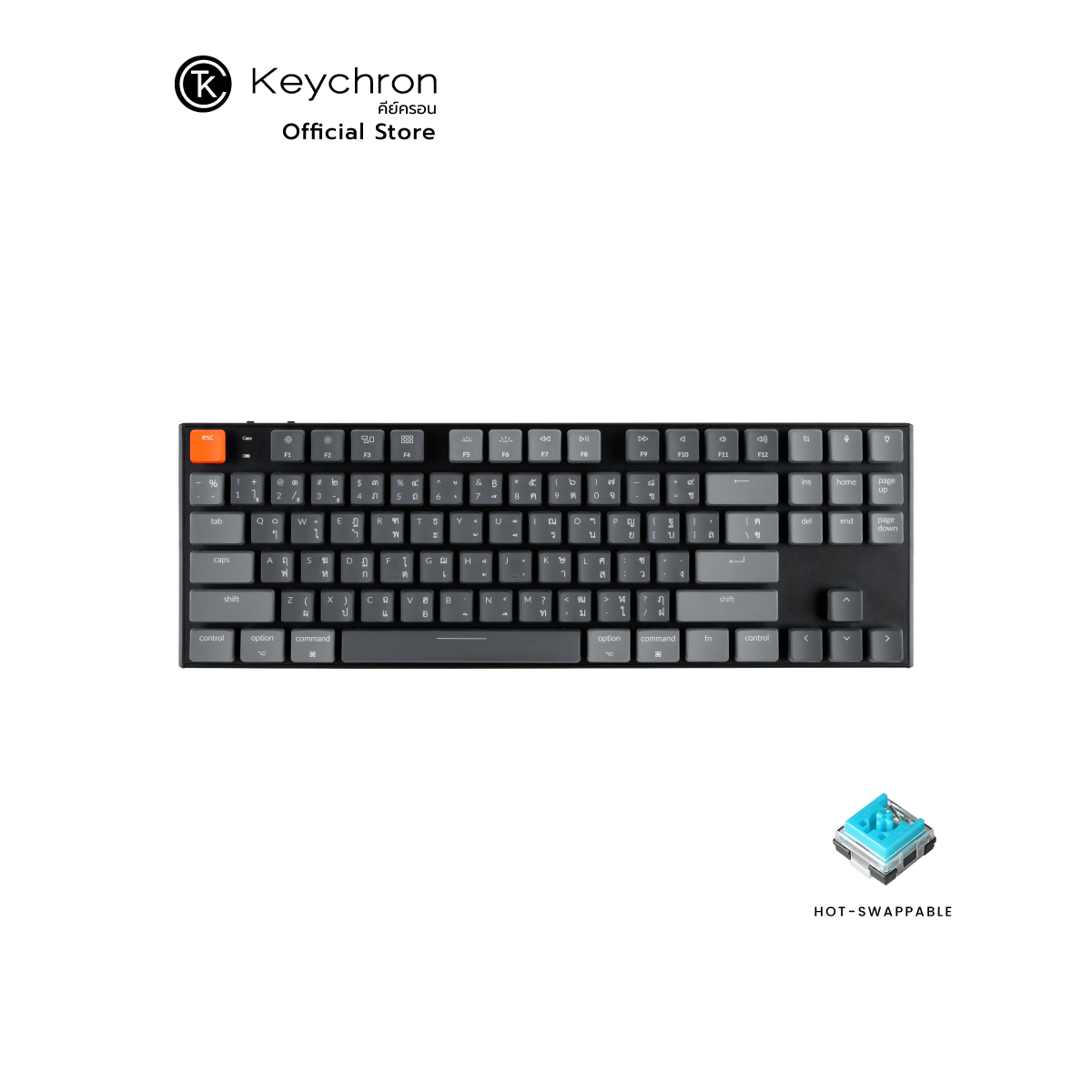 Keychron K1 Wireless Keyboard (Version 5) Keyboard Thai (คีย์บอร์ดไร้สายภาษาไทยขนาด TKL ...