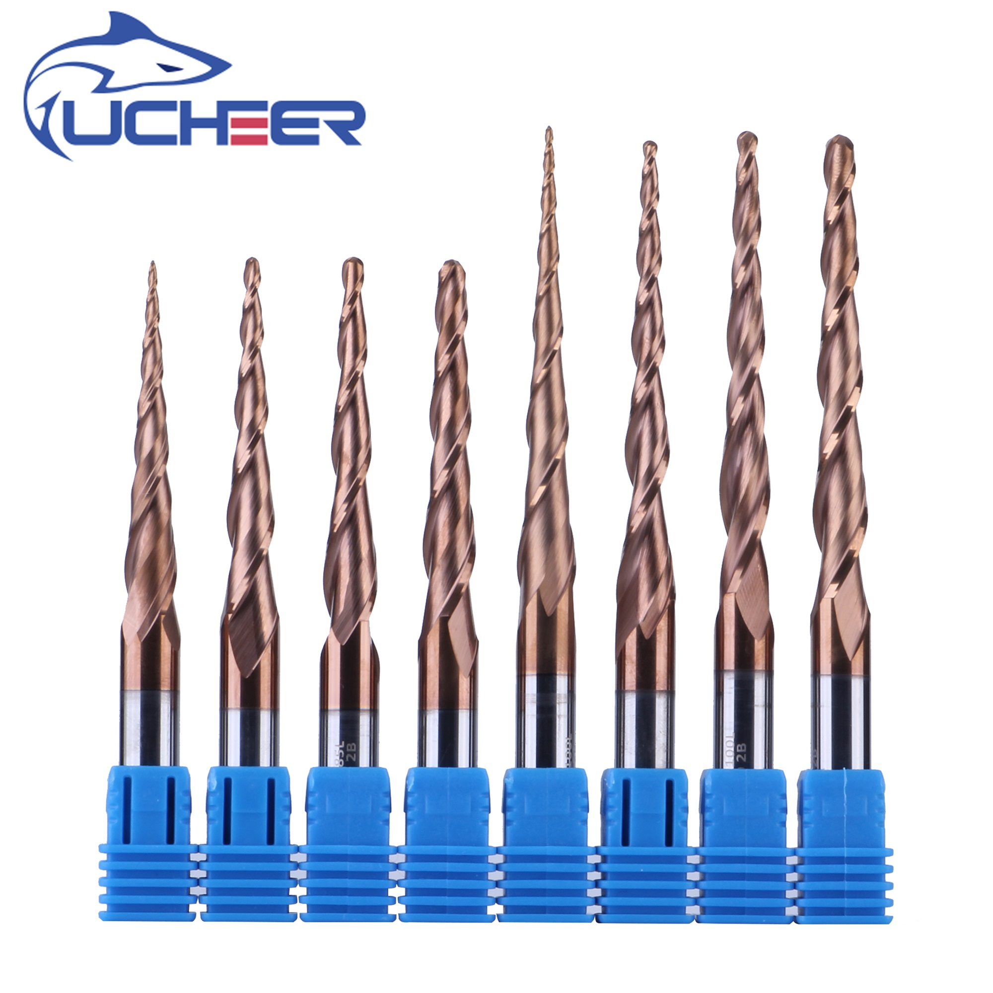 UCHEER 1 ชุด 6mm Taper Ball Nose End Mill ทังสเตนคาร์ไบด์เคลือบ CNC ...