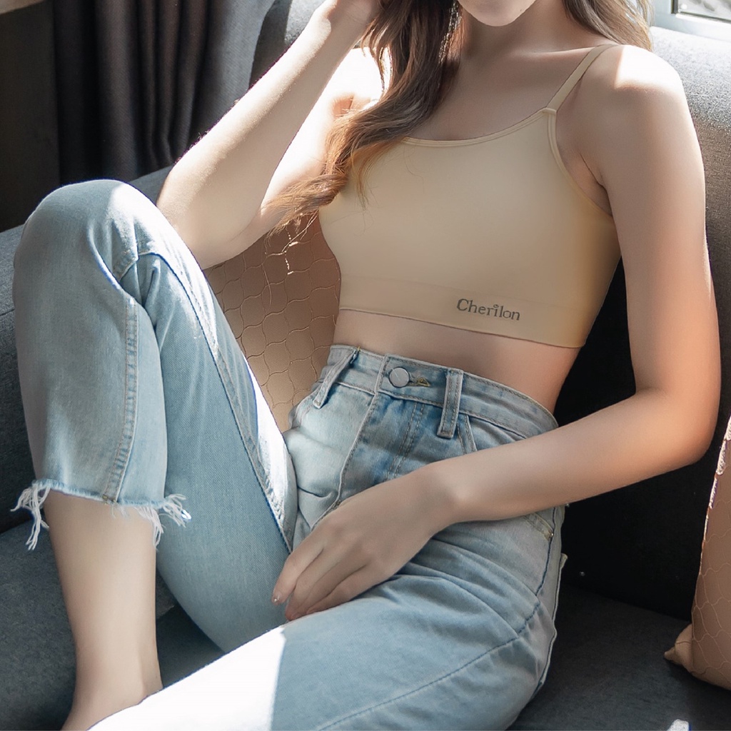 Cherilon Tee Bra เชอรีล่อน บราไร้โครง เสื้อใน บรา เสื้อครอป สายเดี่ยว เสื้อในดันทรง ฟองน้ำ ชิ้น ...