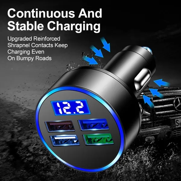 2023 NEW 4USB 1PD with LED Car Charger USB Fast Charge Charger QC3.0 Type C Charger PD Fast ...