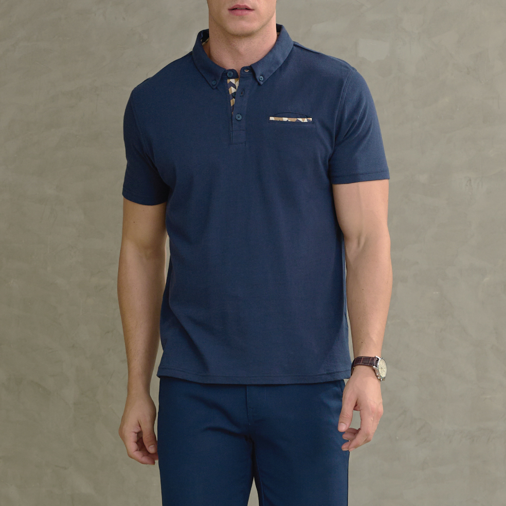 Khaki Bros - Polo T-Shirt - เสื้อโปโลแขนสั้น - KM23K030(NavyM) - Khaki Bros. - ThaiPick