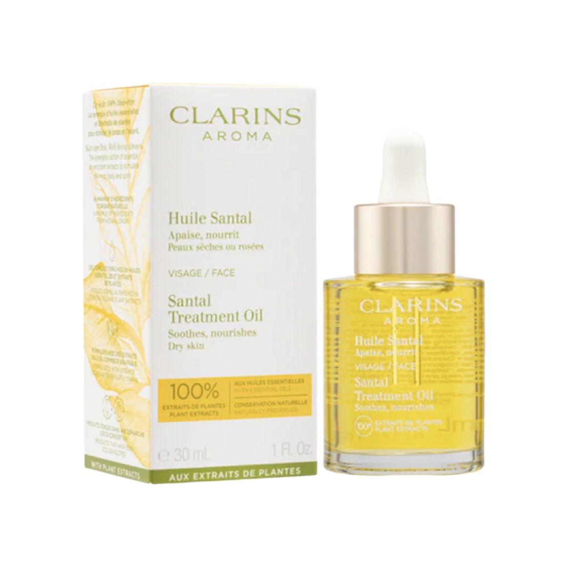 Clarins Santal Face Treatment Oil 30ml ทรีทเมนต์ออยล์ สำหรับผิวแห้ง ...