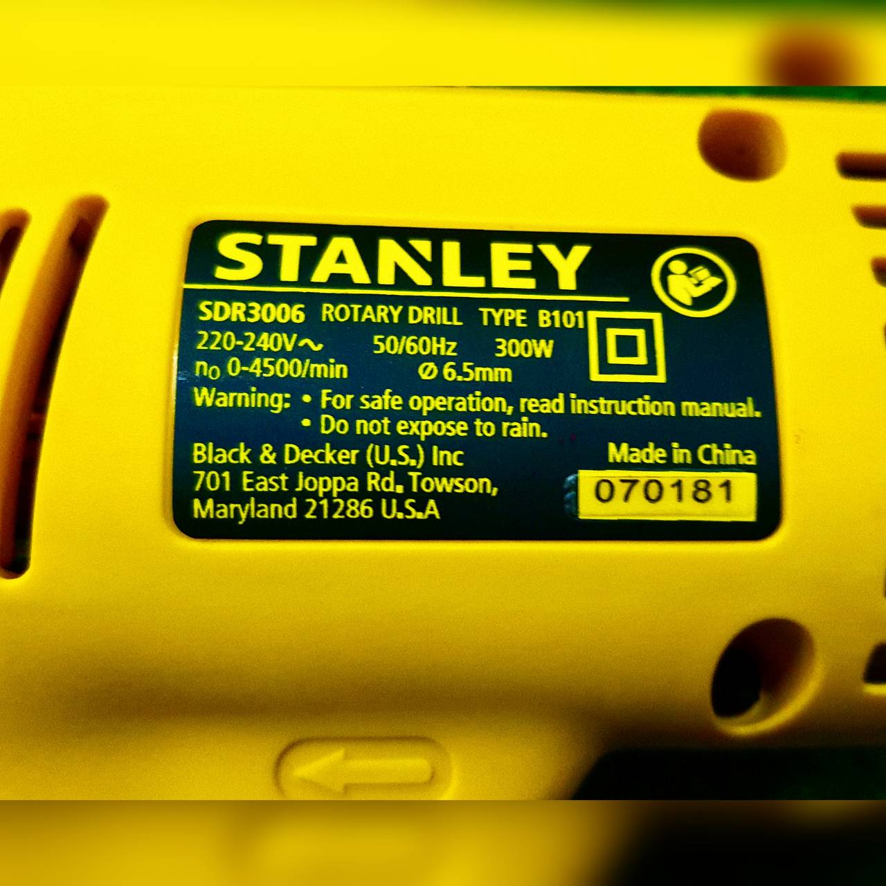 STANLEY สว่านไฟฟ้า รุ่น SDR3006 300วัตต์ 6.5MM.(2หุล) เจาะไม้ เจาะเหล็ก ...