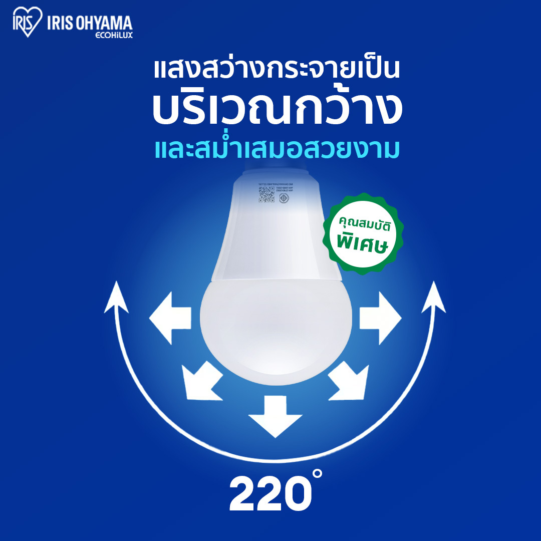 IRIS OHYAMA หลอดไฟ LED bulb Daylight ไฟ LED สว่างนวลตา หลอดไฟประหยัดพลังงาน 6500K ขั้ว E27 3.5W ...
