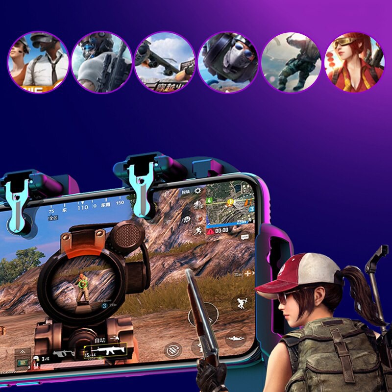 H6 Gamepad รุ่นอัพเกรด สีดำ (มีพัดลมระบายอากาศ) ด้ามจับ พร้อมปุมยิง ...