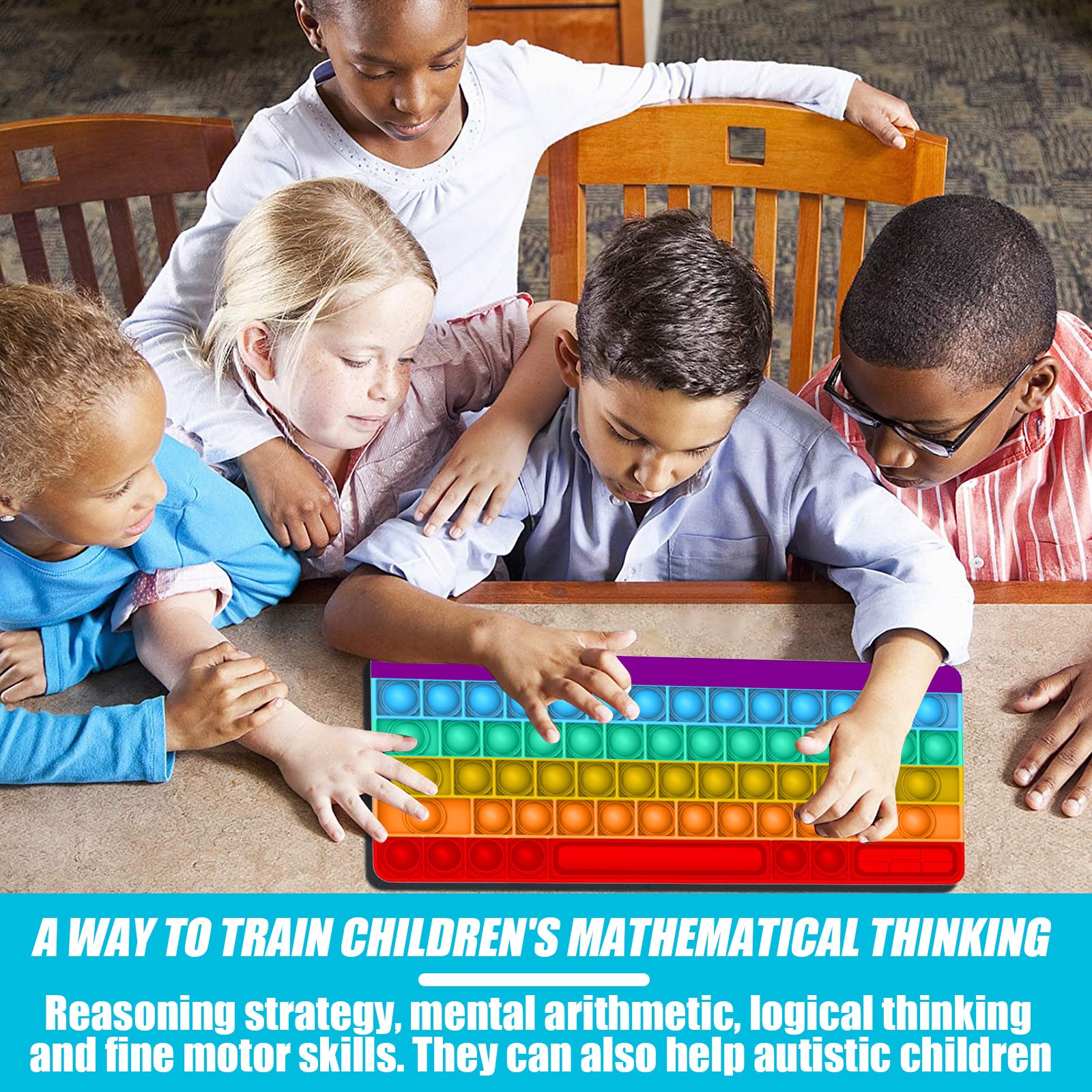 【JH】ของเล่นคลายเครีย Fidget Toys Pop it Keyboard Push Bubble Fidget ...