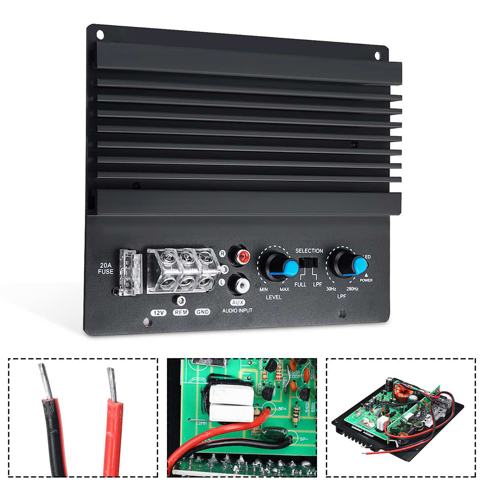 12 Voltage Large Power Car Audio Amplifier Powerful Bass Subwoofer ...
