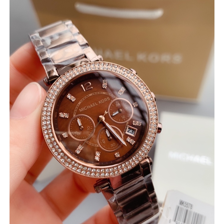 Michael Kors นาฬิกาข้อมือผู้หญิง สายสแตนเลส รุ่น MK5578 -สีน้ำตาลเข้ม ...