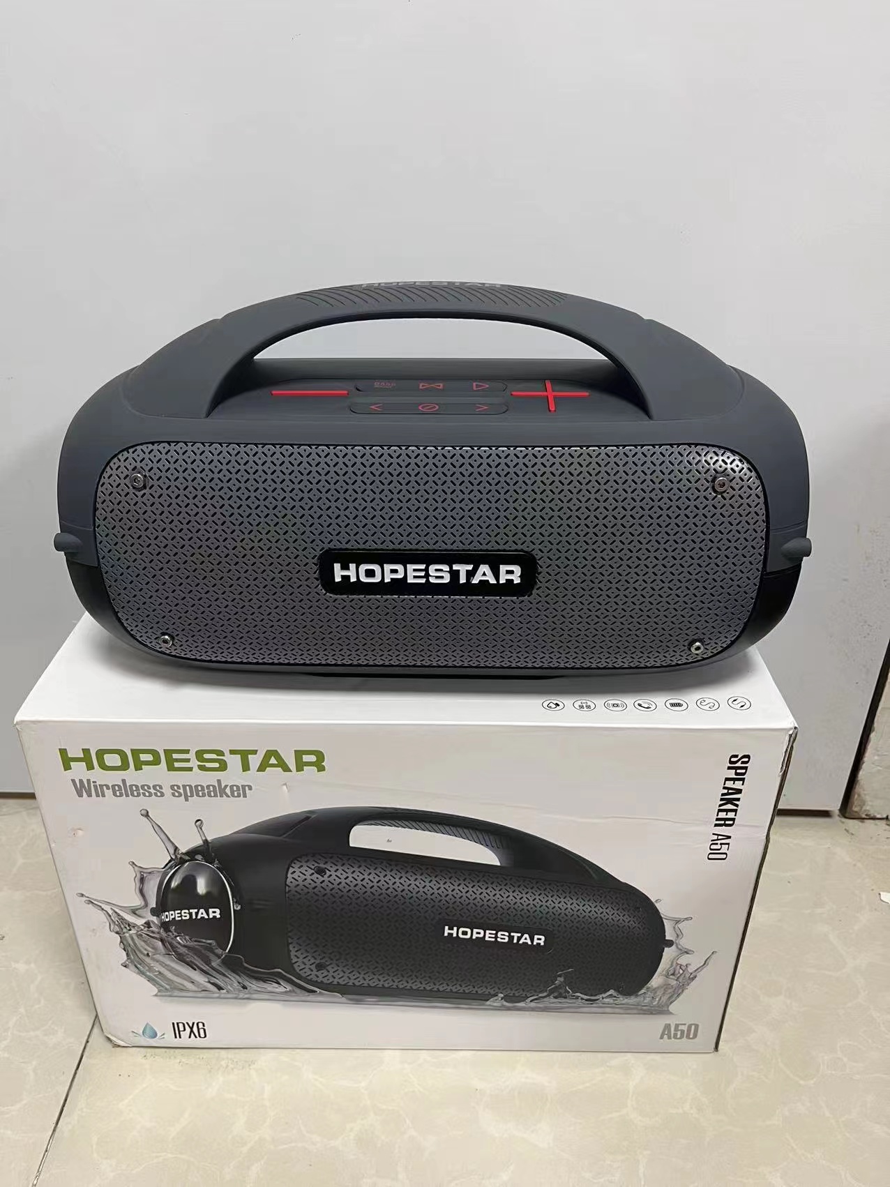 ลำโพงบลูทูธแบบพกพา HOPESTAR A50 + ไมโครโฟน 80W | Lazada.co.th
