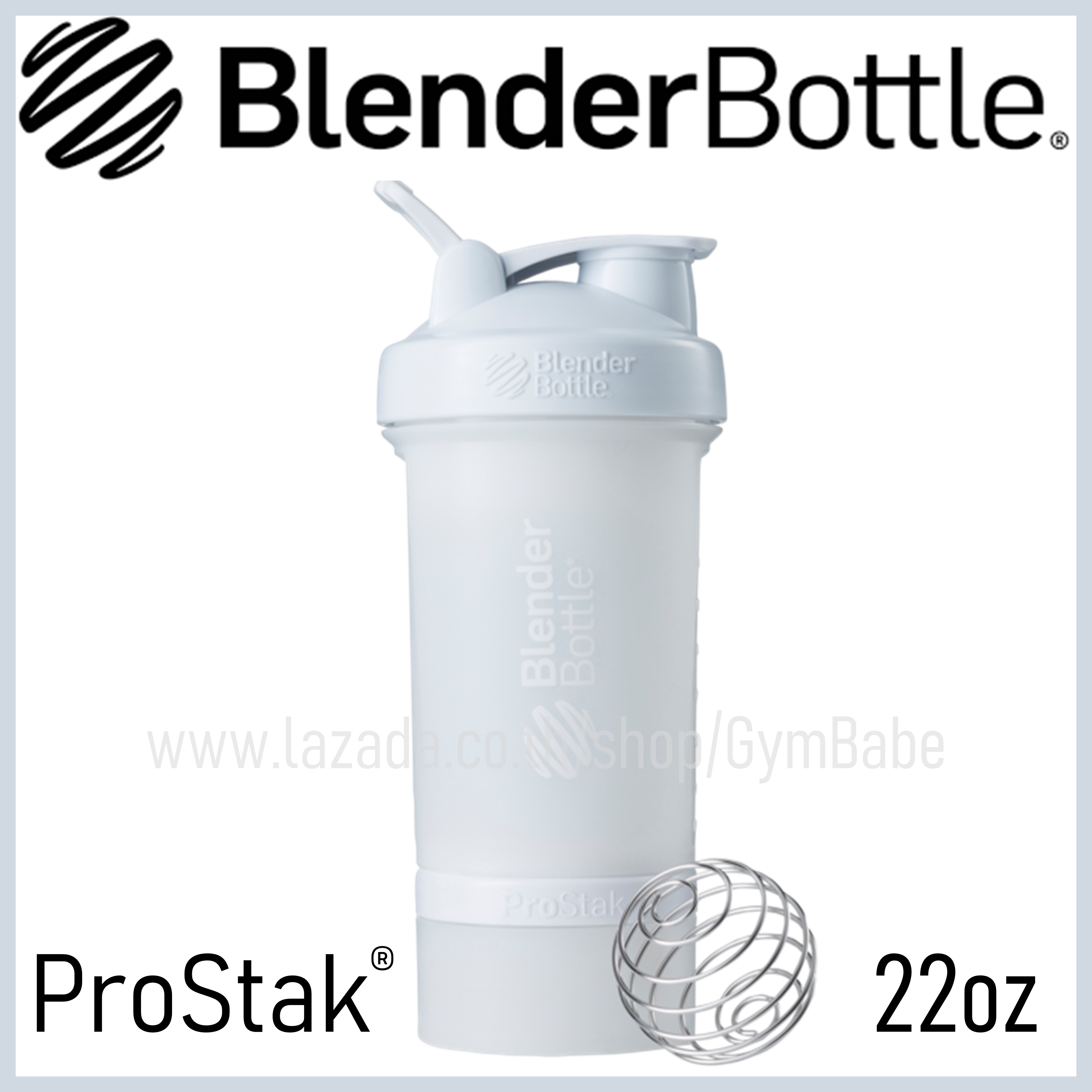 (White)แก้วเชค BlenderBottle ของแท้ รุ่น PROSTAK Shaker Bottle ขนาด 22 ...