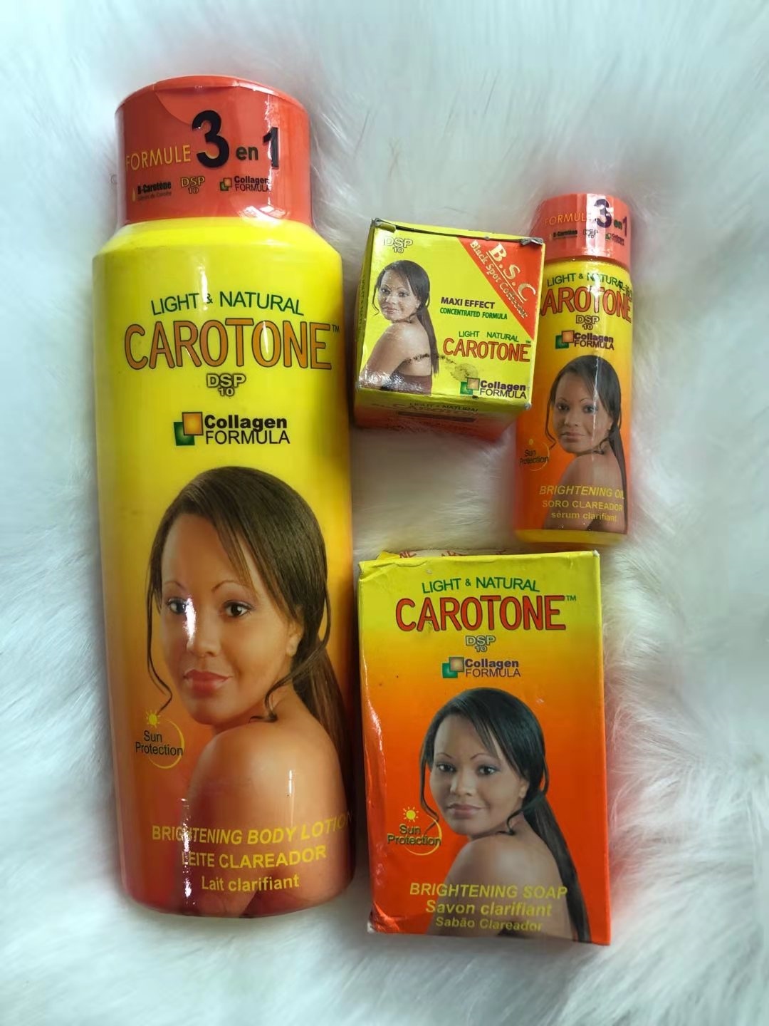 Carotone brightening lotion soap serum light skin cream set carrot set ...