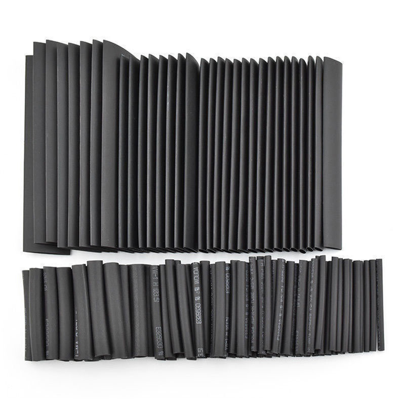 127Pcs Black Weatherproof Heat Shrink Sleeving Tubing Tube Assortment ...