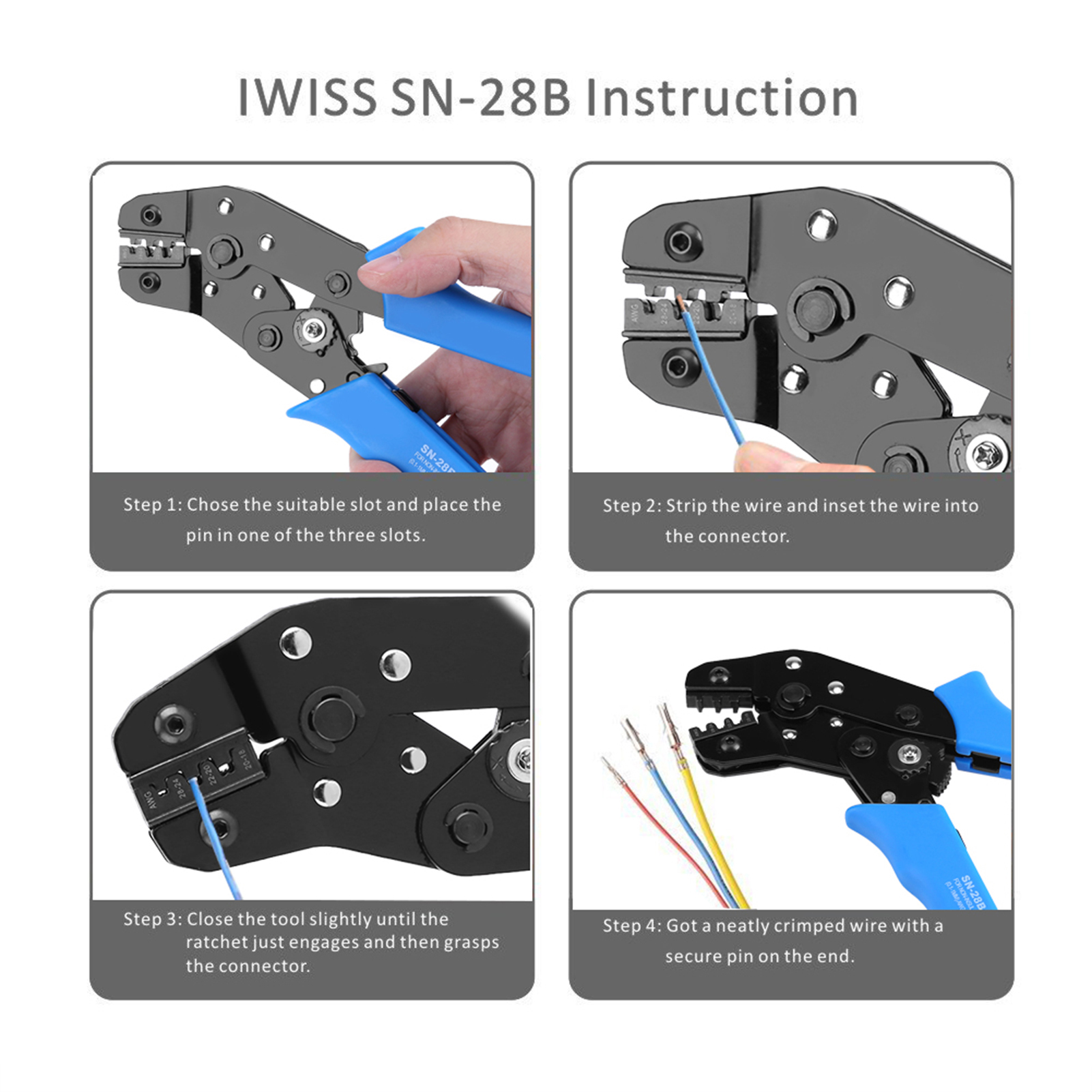 SN‑28B Pin Socket Terminal Crimping Tool Crimper สำหรับ JST‑SM สำหรับ ...