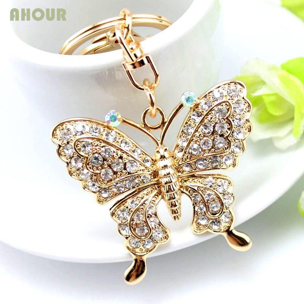 AHOUR Quality Butterfly Key Chain Gift Key Chains Rhinestone Key Ring ...
