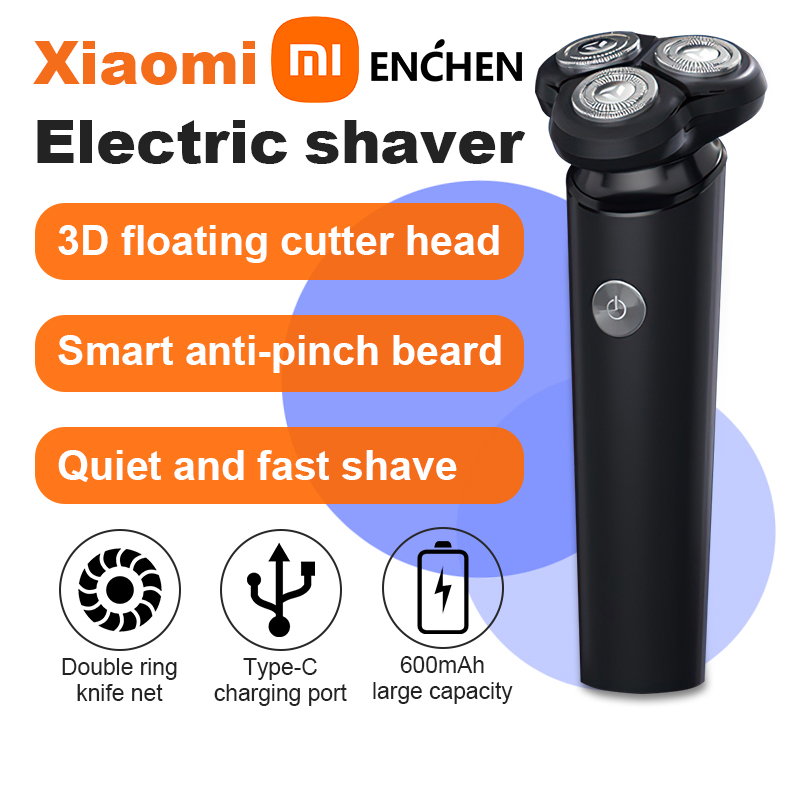 ENCHEN Electric Shaver BlackStone 7 ใบมีดสามใบแบบพกพาแบบชาร์จได้ ...