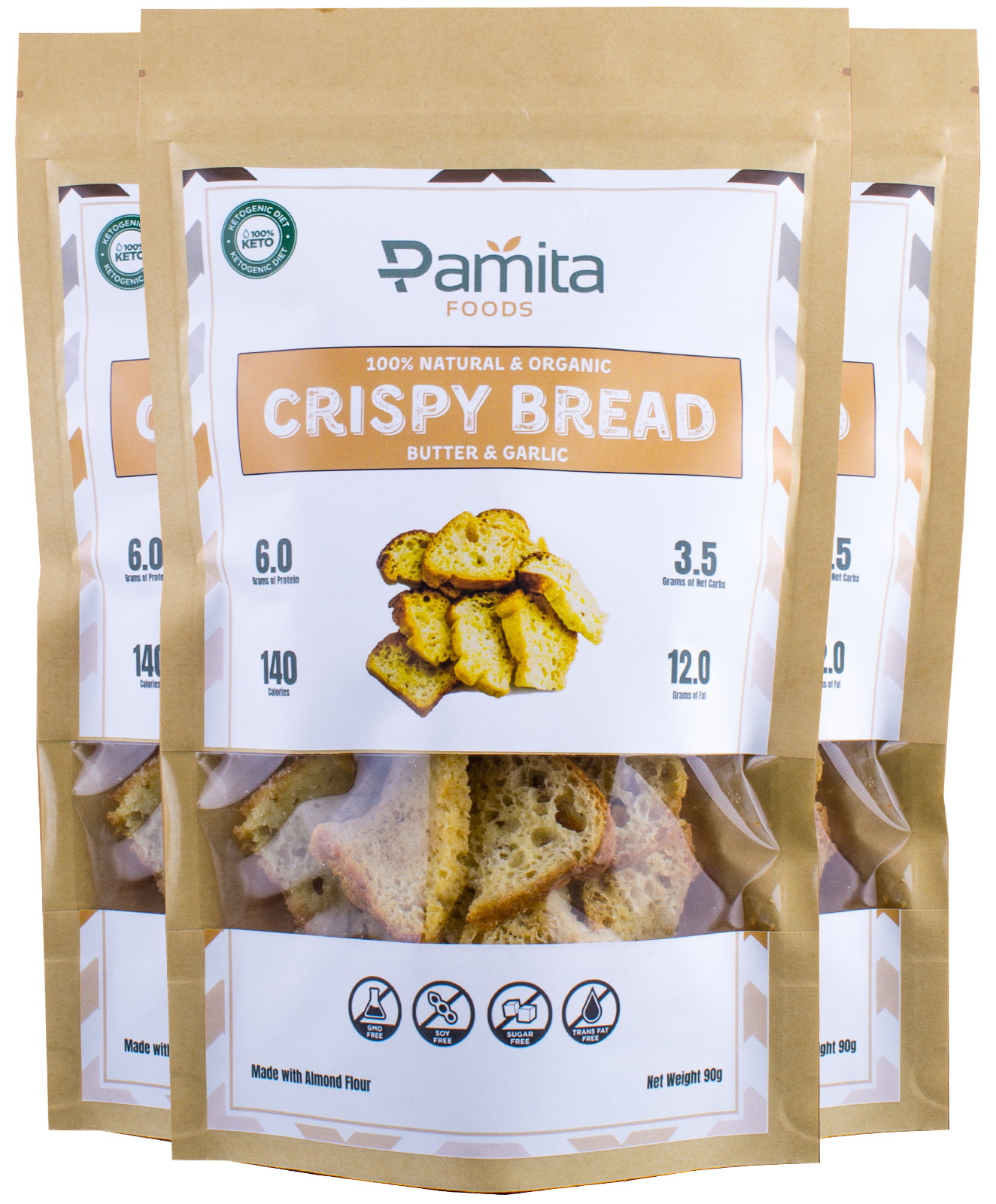 Pamita Foods- คีโต ขนมปังกรอบ ขนมปัง ทำจากแป้งอัลมอนด์ ไม่มีน้ำตาล คีโต ...