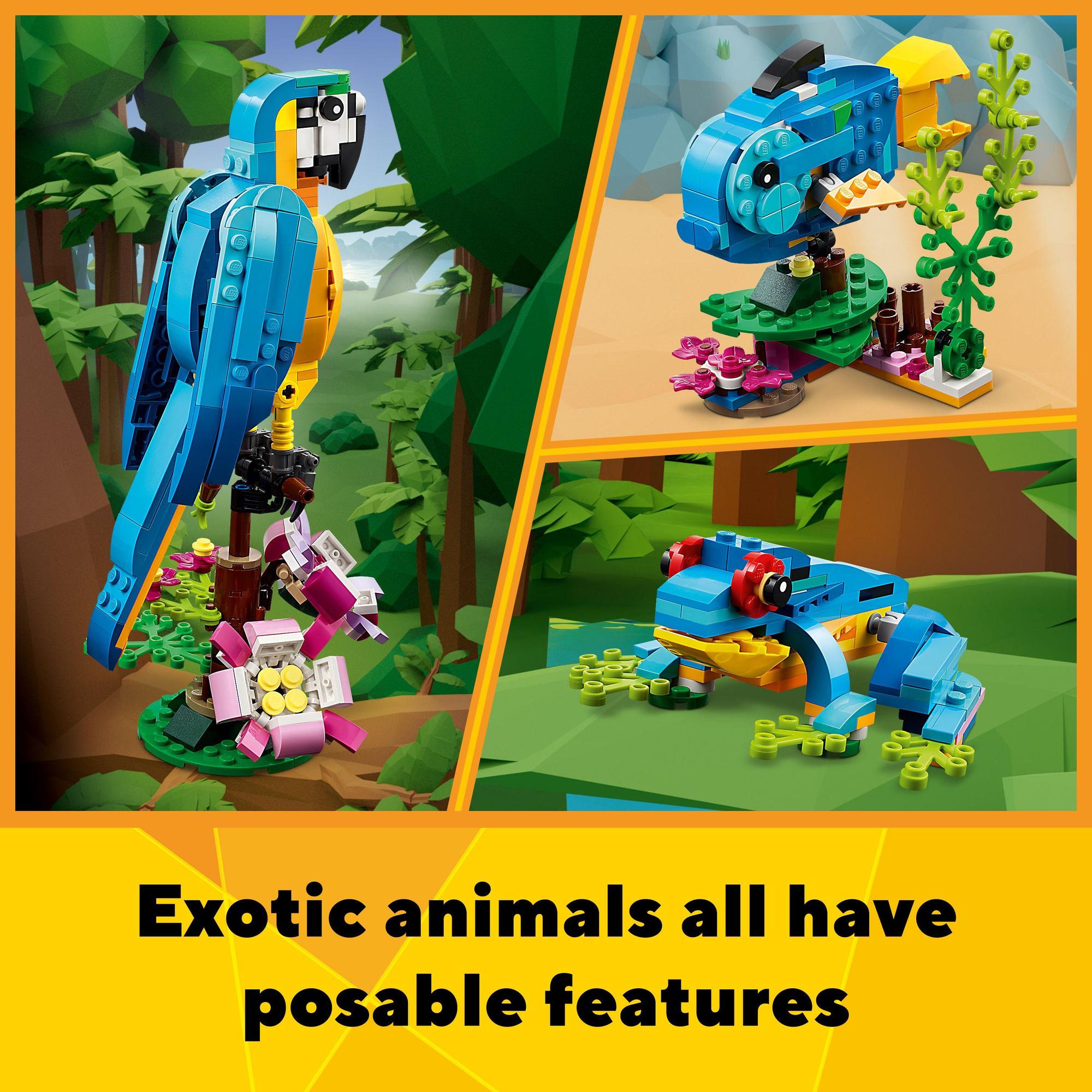 LEGO Creator 31136 Exotic Parrot Building Toy Set (253 Pieces) - LEGO ...