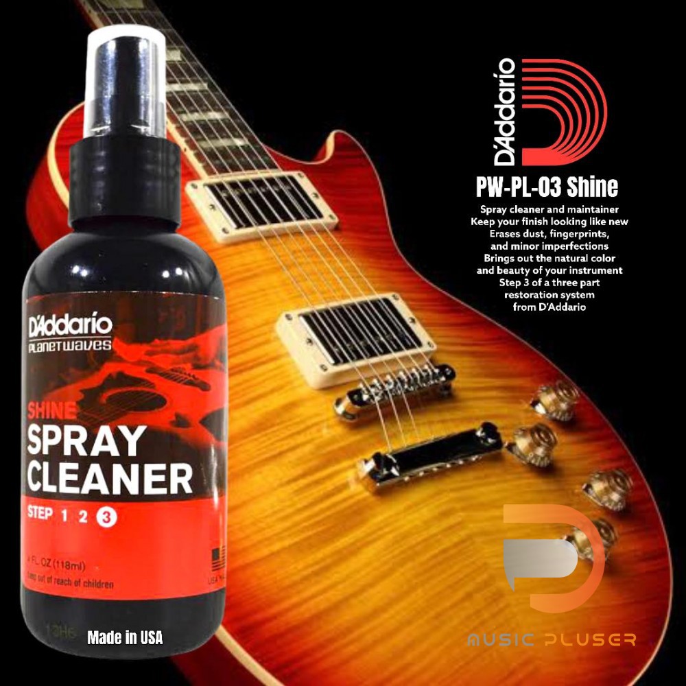 D’Addario PW-PL-03 Shineน้ำยาทำความสะอาดกีตาร์ แบบหัวสเปรย์ (Shine ...
