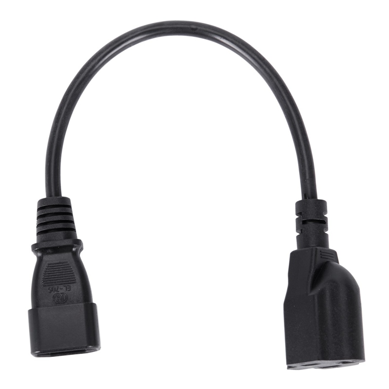 1ft IEC 320 C14 Male Plug to NEMA 5-15R 3 Prong Female PC Power Adapter Cable Black ...