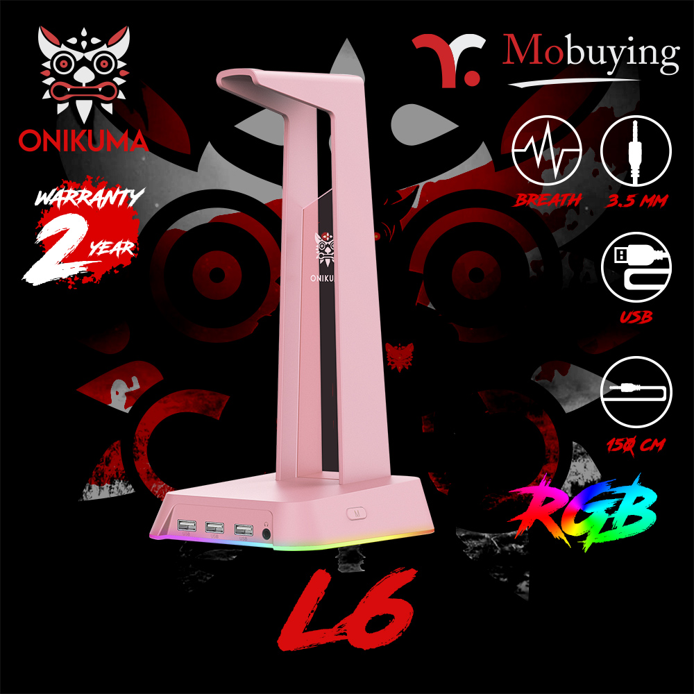 แท่นวางหูฟัง Onikuma ST-2 USB HUB Headset Stand ที่แขวนหูฟัง สแตนหูฟัง ...
