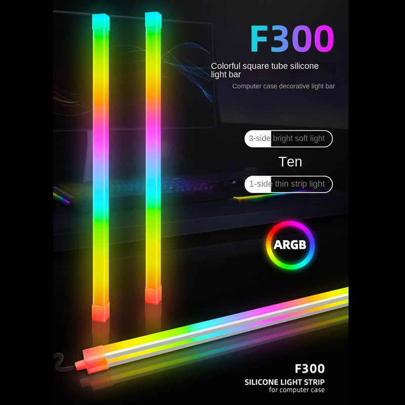 COOLMOON F300 Chassis Light Bar 3PINx2+4PIN 5V ARGB Desktop Computer ...