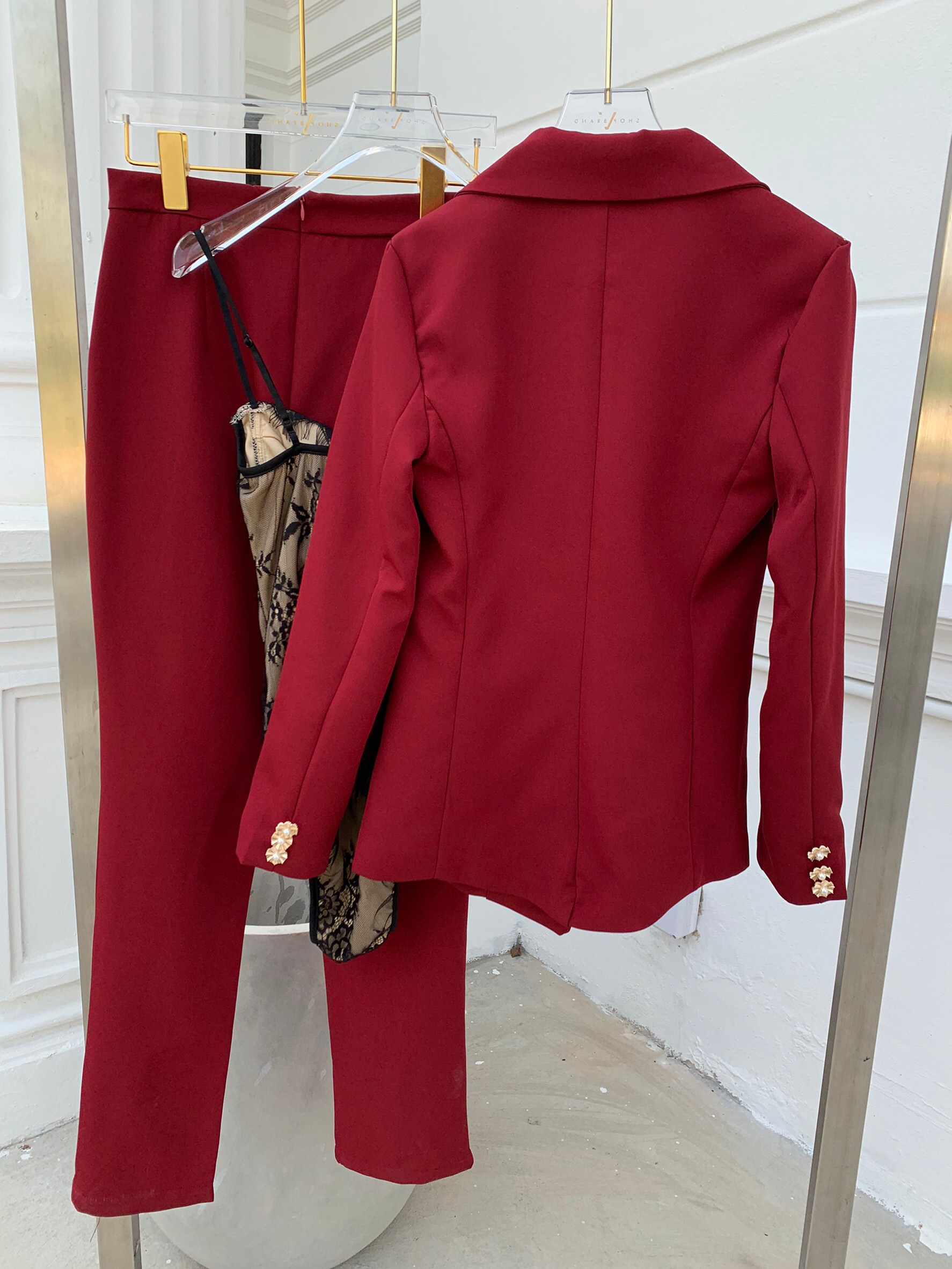 VShop Set สูท+ลูกไม้+กางเกง งานดีงานคุณภาพมาแล้วจ้า ใส่แล้วผอมเพรียวมาก ...