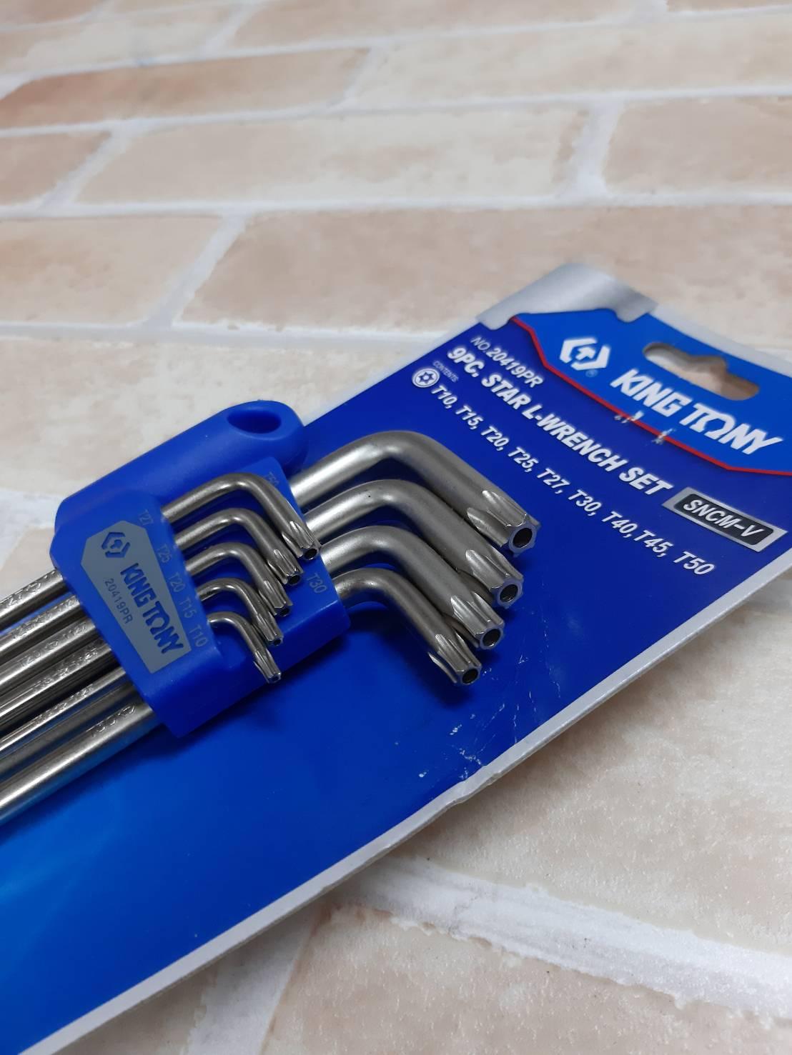 Kingtony 20419PR ประแจตัวแอล ท็อค-ยาว-มีรู 9 ตัวชุด - PPP tools - ThaiPick