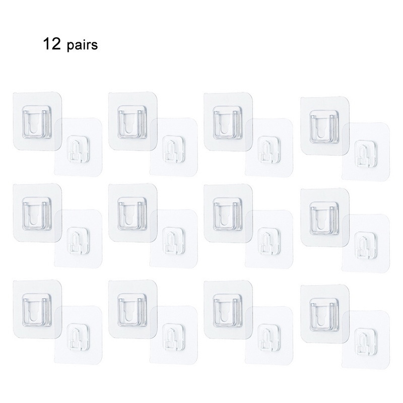 Multi Purpose Hooks Pairs Double sided Adhesive Wall Hooks Waterproof Multi Purpose Hooks Pairs Double sided Adhesive Wall Hooks Waterproof