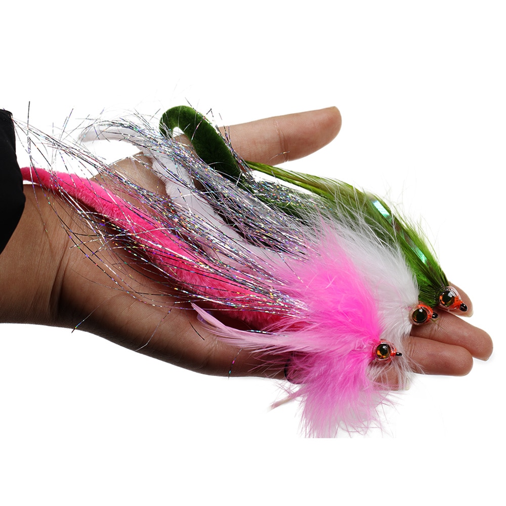 Elllv 1PC/2PCS #2/0 Dragontail Streamers Flies for Bass Muskie Pike ...