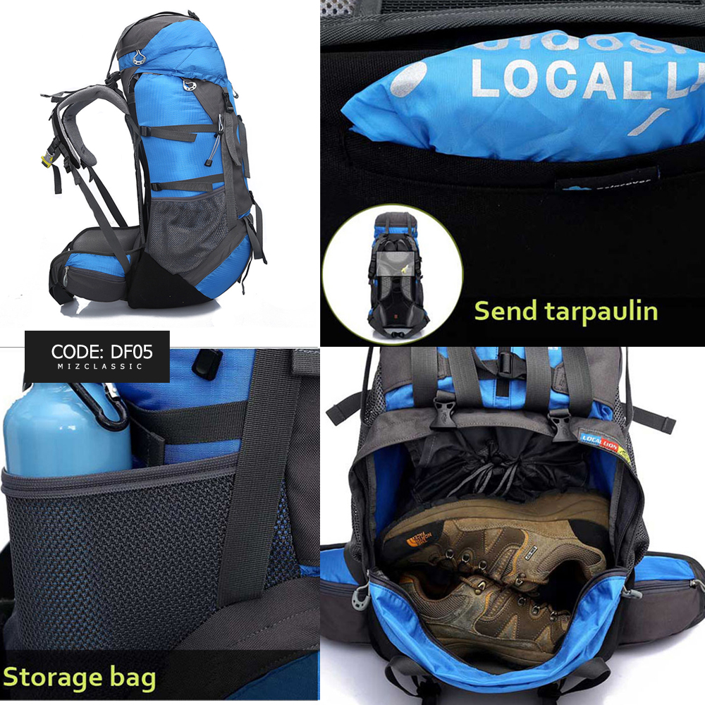 DF05 ขนาด 5510 L (เสริมโครง) รับน้ำหนัก ทนทาน คุณภาพเกรดพรีเมี่ยม เดินทางไกล เป้สะพายหลังขนาด ...