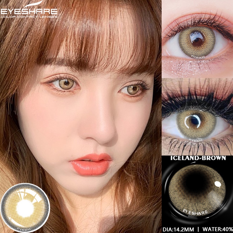 【COD】1 Pair Brown Grey Black Colored Mixed Big Eyes Soft Contact Lenses Korean Contact Lens ...