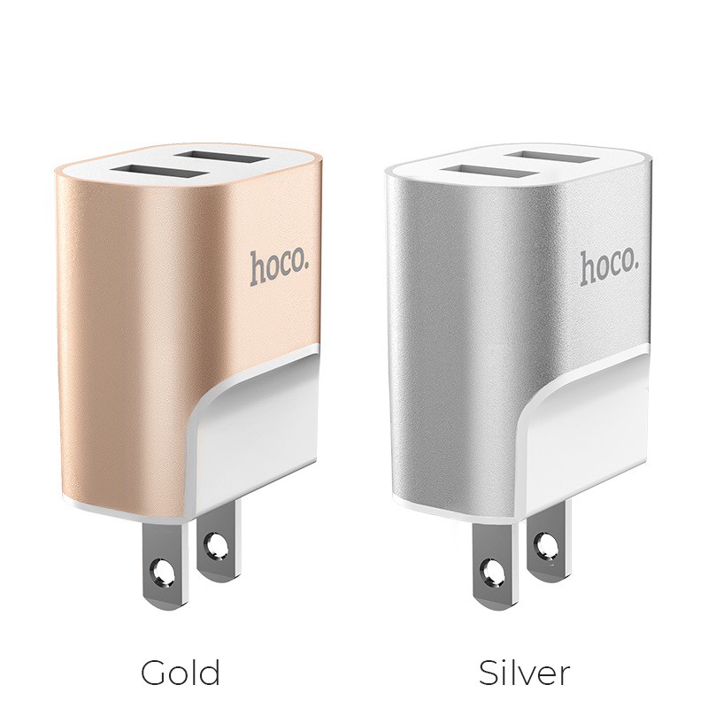 หัวชาร์จพร้อมสาย Hoco Wall charger “C59 Mega joy” dual USB port US with ...