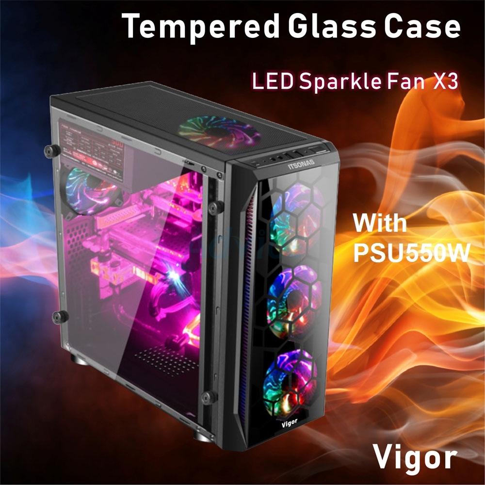 ATX Case ITSONAS Vigor Sparkle (Black) (( Case )) - TONGTHA ST - ThaiPick