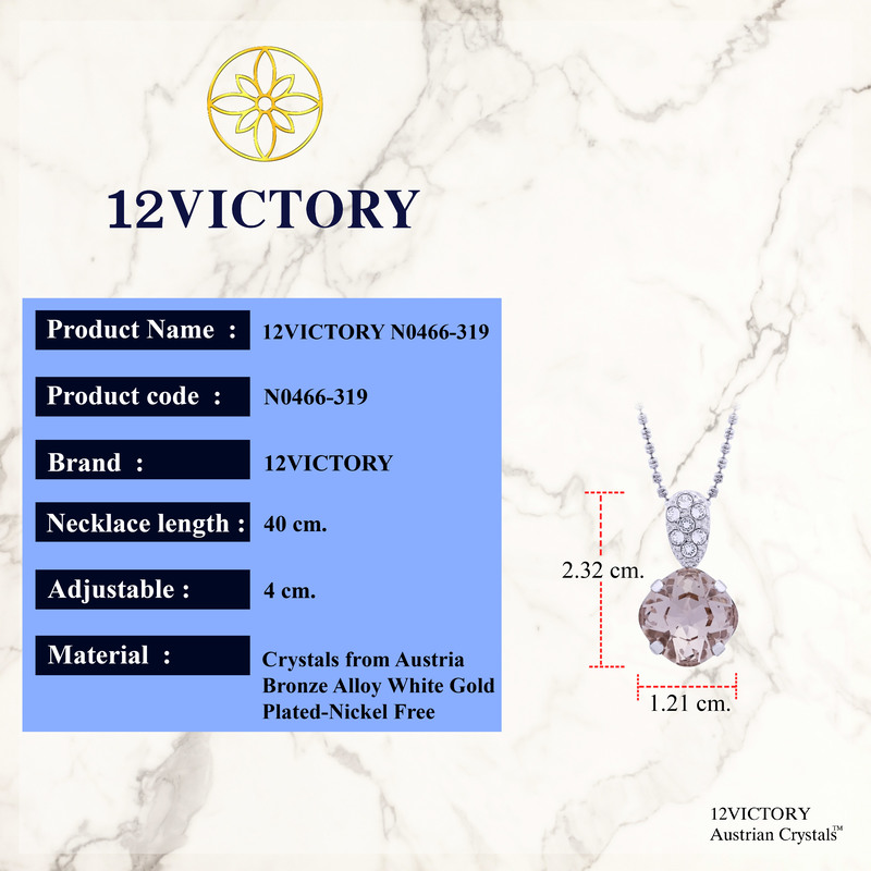 N0466-319G สร้อยคอแฟชั่น12VICTORYเครื่องประดับผู้หญิง ประดับคริสตัลนำเข้าจากประเทศออสเตรีย(สวารอ ...