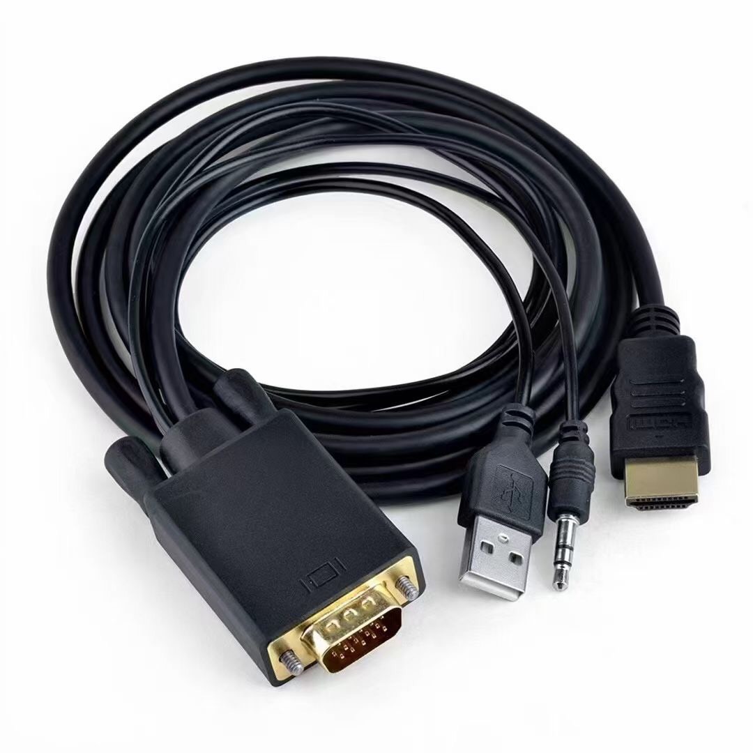 CABLE HDMI TO VGA/RGB+AUX ยาว 1.5 เมตร ตัวแปลงสัญญานคอมกับจอ สามารถ ...