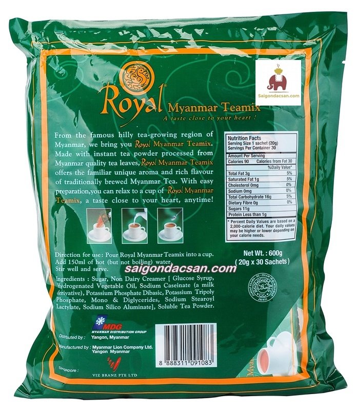 Royal Myanmar tea mix 3 in 1 ชานมพม่า ชานม อร่อยมาก 3in1 1ห่อมี 30 ซอง ...