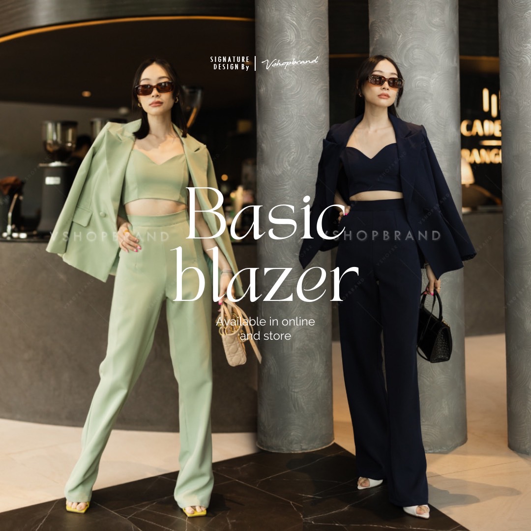 VShop ???????? Set สูท 3ชิ้น 1, สูท 2,สายเดี่ยว crop 3,กางเกงขายาว เอว ...