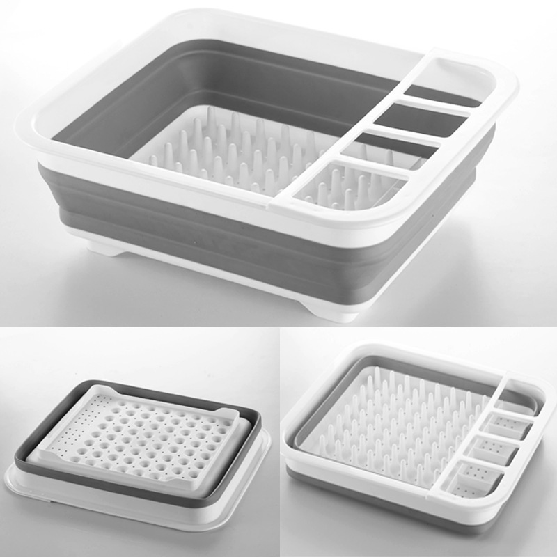 Kitchen home Camper Car Foldable Dish Rack Tableware Portable Bowl TPR ...