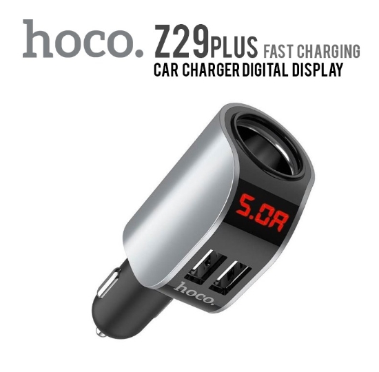 Hoco ที่ชาร์จในรถ Dual USB 5A Max Car Charger LED Digital Display รุ่นZ29 Plus - Red Nanasara ...