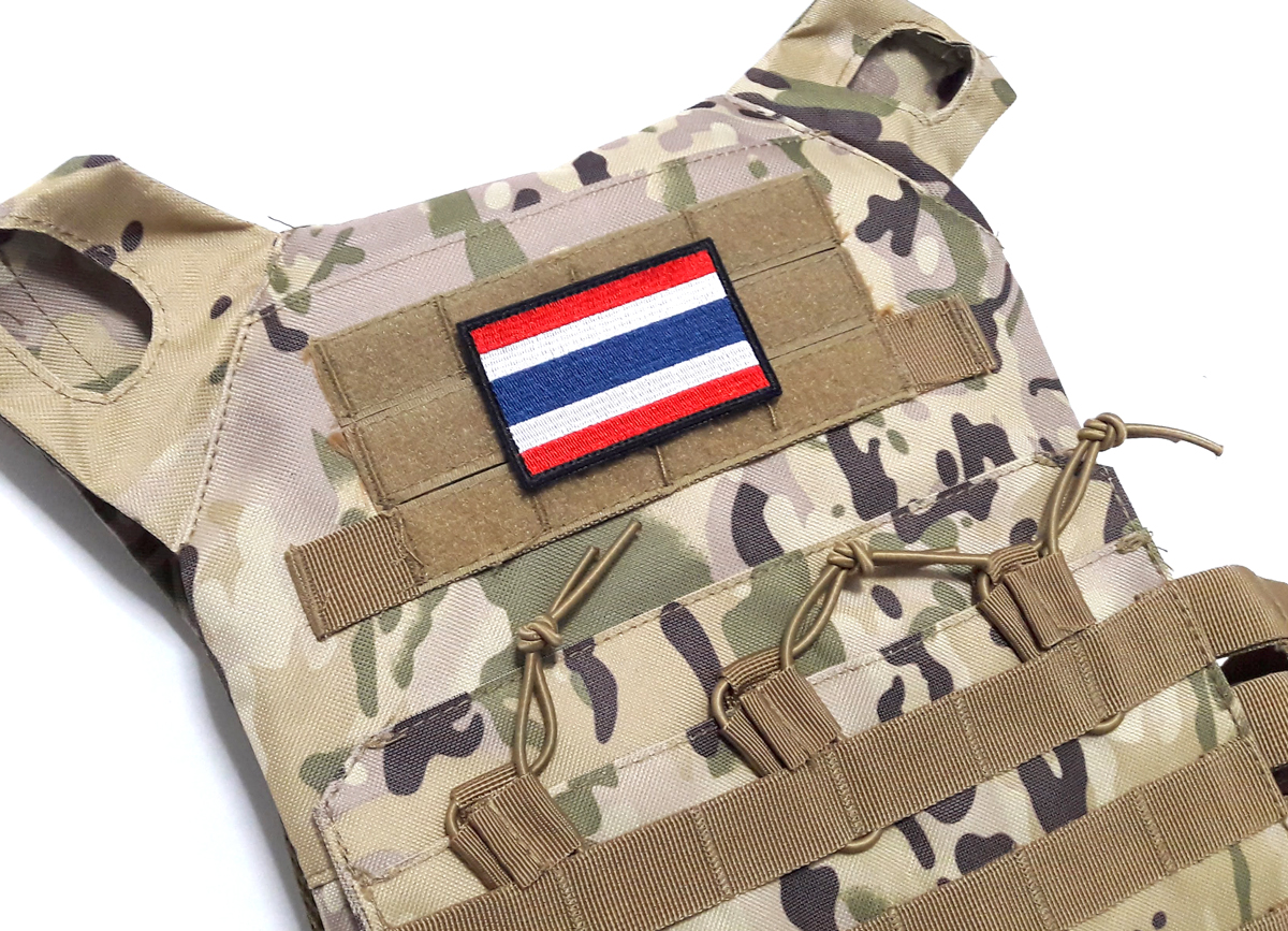 ธงชาติไทย เวลโคร แพทช์เย็บปักถักร้อย เย็บปักถักร้อยป้าย Velcro Thai Flag Patch - Tactical camp ...