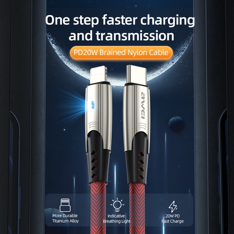 Awei Store CL-61Micro-USB Data Cable Fast ChargingCL-199L Type-C PD20W ...